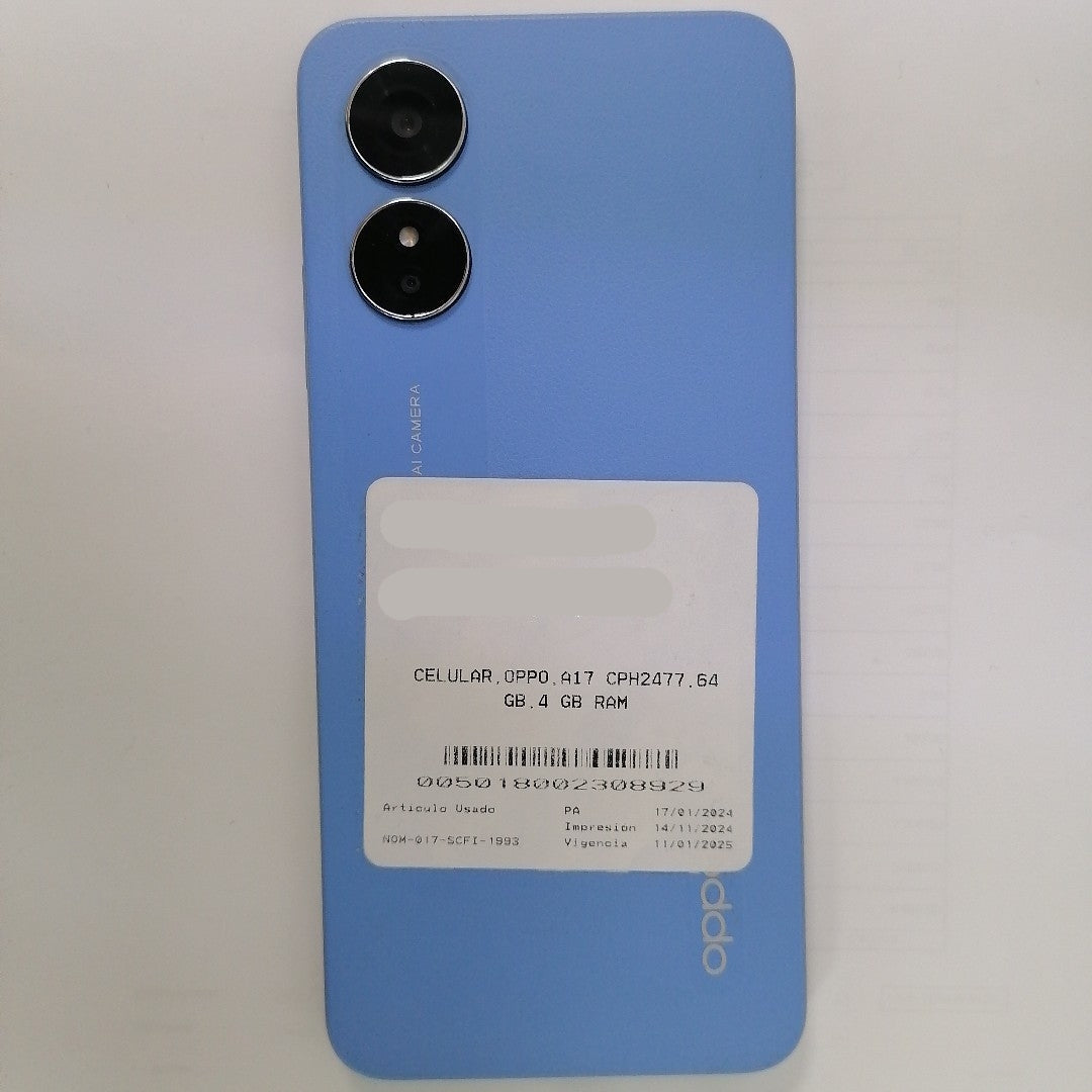 CELULAR OPPO A17 CPH2477 64 GB 4 GB RAM (SEMINUEVO) – Tienda Dondé