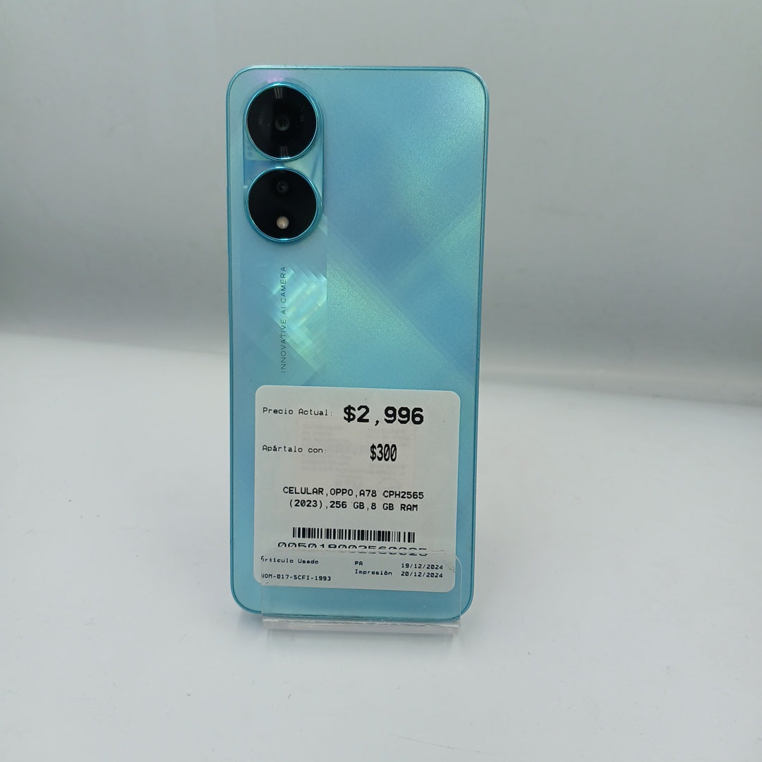 CELULAR OPPO A78 CPH2565 (2023) 256 GB 8 GB RAM (SEMINUEVO) – Tienda Dondé