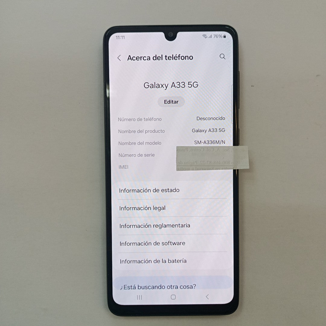 CELULAR SAMSUNG GALAXY A33 5G SM-A336M 128 GB 6 GB RAM (SEMINUEVO ...