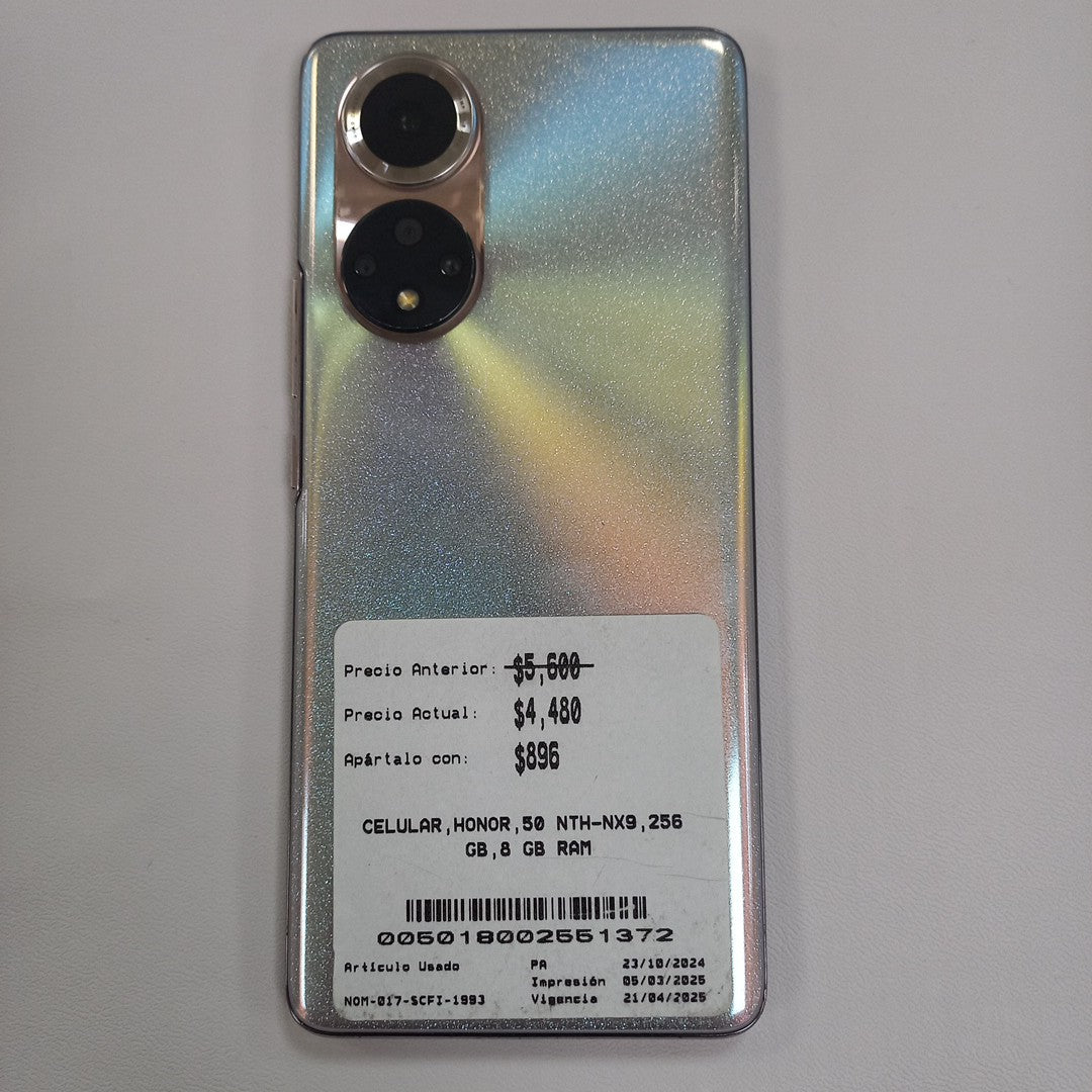 CELULAR HONOR 50 NTH-NX9 256 GB 8 GB RAM (SEMINUEVO) – Tienda Dondé