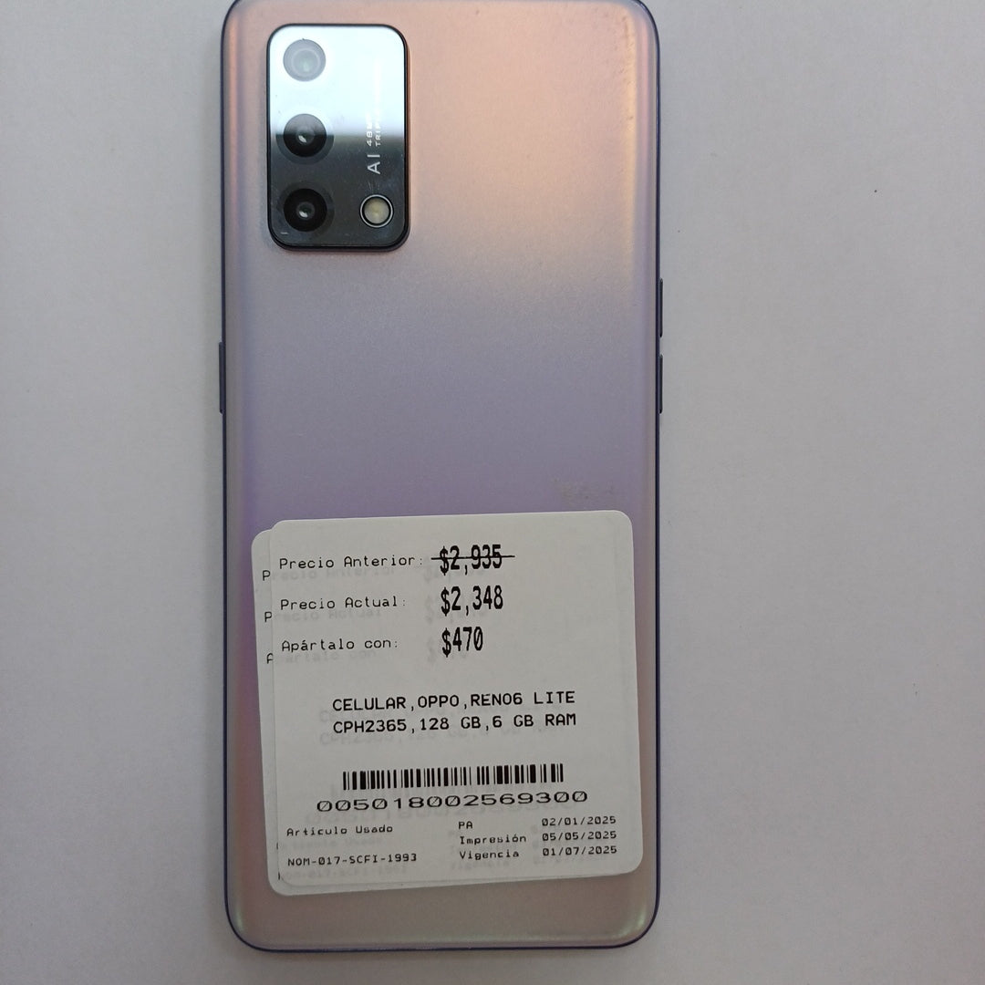 CELULAR OPPO RENO6 LITE CPH2365 128 GB 6 GB RAM (SEMINUEVO) – Tienda Dondé