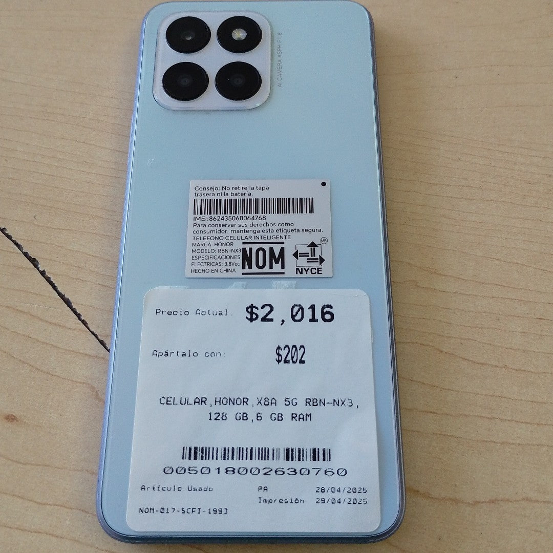 CELULAR HONOR X8A 5G RBN-NX3 128 GB 6 GB RAM (SEMINUEVO) – Tienda Dondé