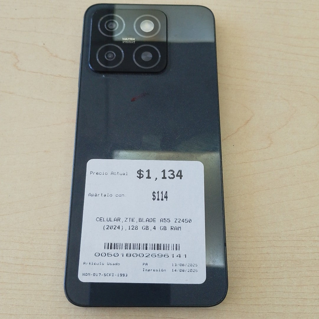 CELULAR ZTE BLADE A55 Z2450 (2024) 128 GB 4 GB RAM (SEMINUEVO) – Tienda ...