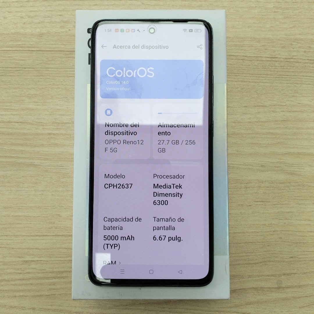 CELULAR OPPO RENO 12F 5G CPH2637 256 GB 12 GB RAM (SEMINUEVO) – Tienda ...